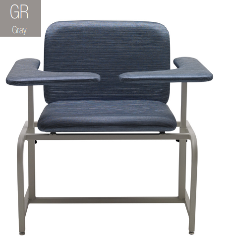 N: CHAIR BLOOD DRAW BARIATRIC GRAY VINYL W/PADDED ARMREST - 182109