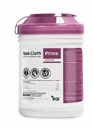 N: WIPES PRIME SANI-CLOTH LARGE 6X6.75IN GERMICIDAL DISPOSABLE - 268071