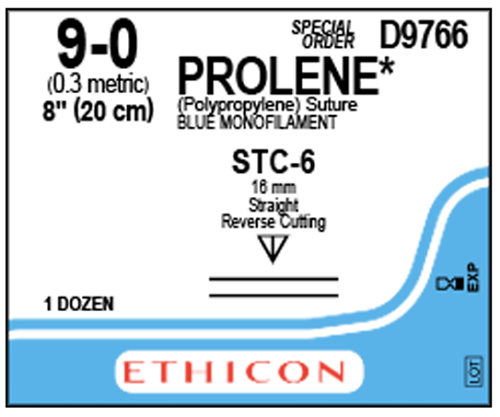 SUTURE PROLENE 9-0 STRAIGHT BLUE MONOFILAMENT STERILE - 355734