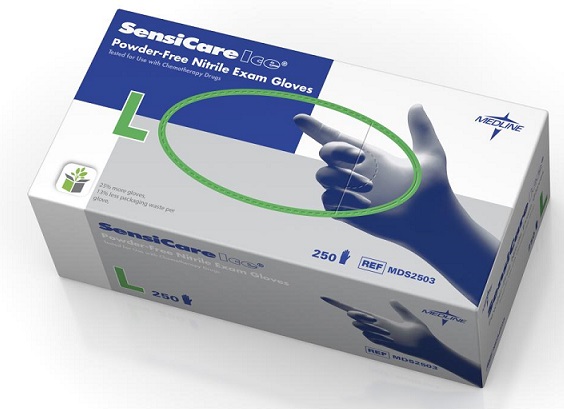 N: GLOVE EXAM LARGE NITRILE BLUE SENSICARE ICE NONSTERILE - 230834